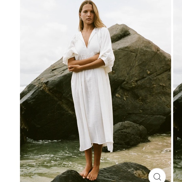 Daughters of India | Dresses | Daughters Of India White Gauze Kyra Midi ...